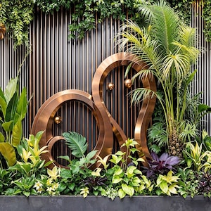 Modern Tropical Oasis Garden Tapestry Mural Backdrop Curtain Fence ...