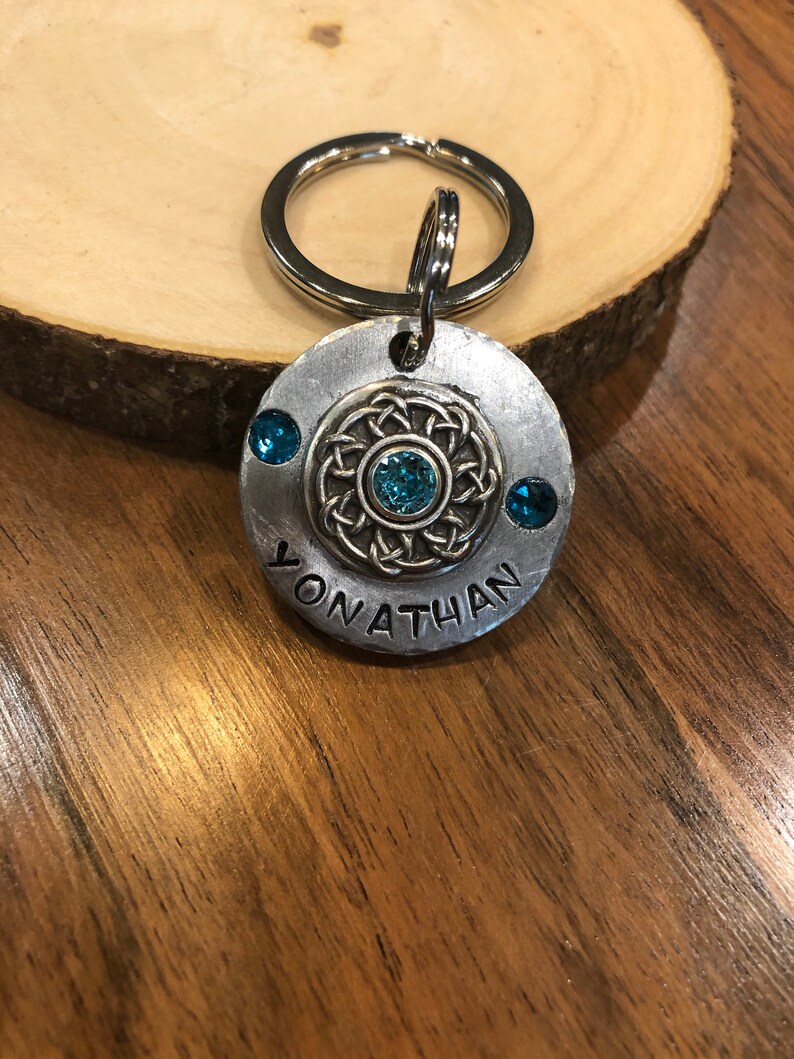 Dog Tag With Turquoise Swarovski Handmade Dog ID Large - Etsy