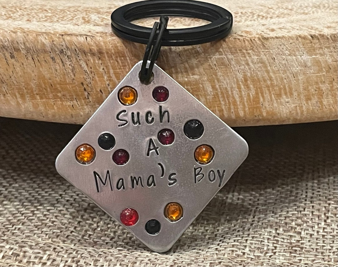 Such A Mama's Boy Custom Personalized Crystals Dog Tag Pet ID, Handmade ...