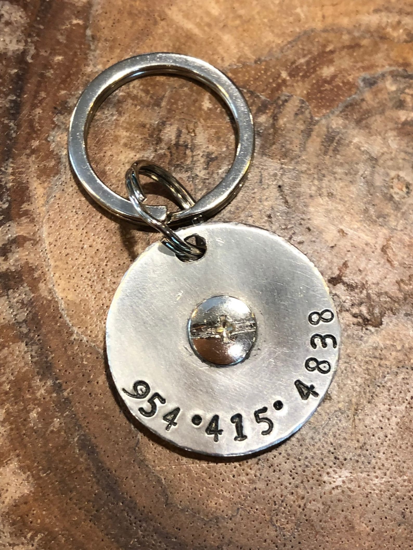 The daisy Tag Hand-stamped Pet Dog Tag Dog ID - Etsy