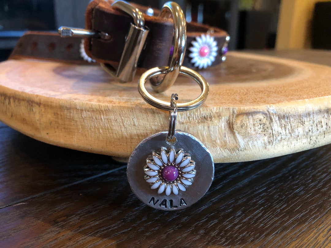 The "daisy" Tag, Hand-stamped Pet Dog Tag, Dog ID Tag, Rustic Dog ID ...
