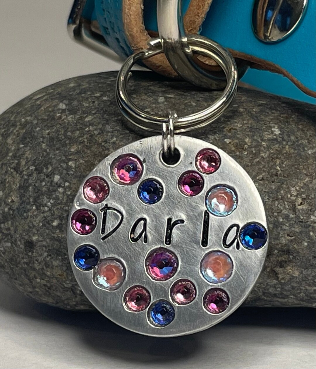 Fancy Custom Crystals Dog Tag, Personalized Dog Tag, Swarovski Tag ...