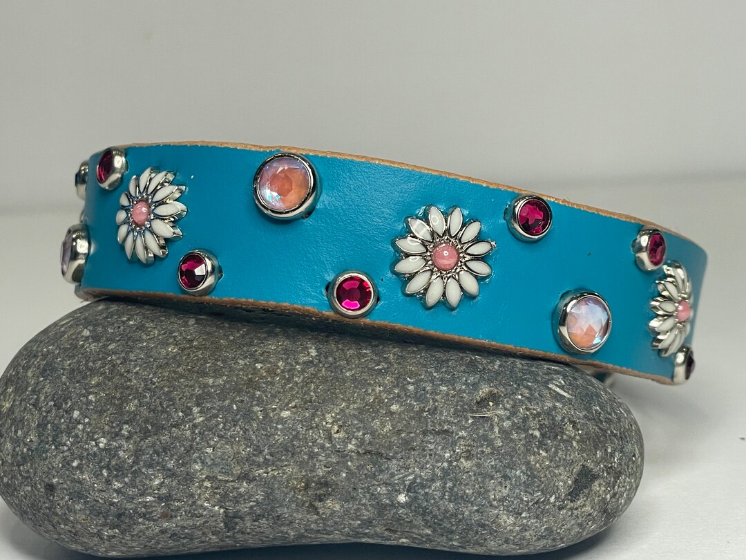 Floral Collar, Girl Dog Collar, Daisy Dog Collar With Crystals, X-small ...