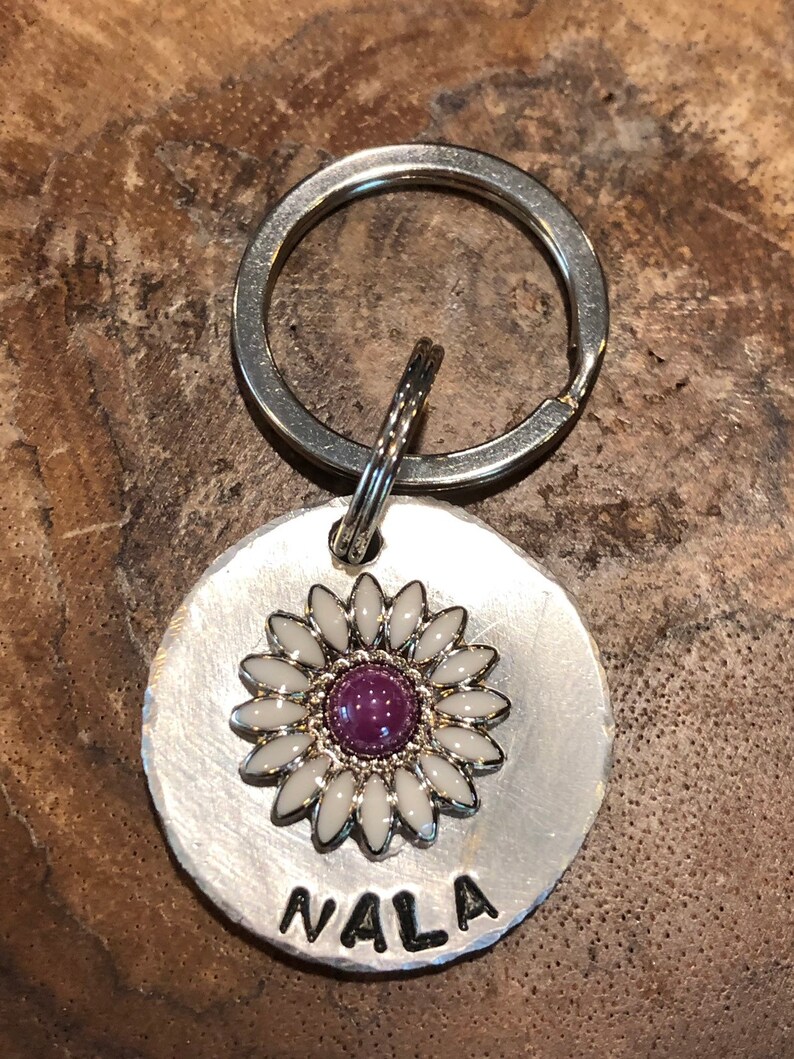 The "daisy" Tag, Hand-stamped Pet Dog Tag, Dog ID Tag, Rustic Dog ID ...
