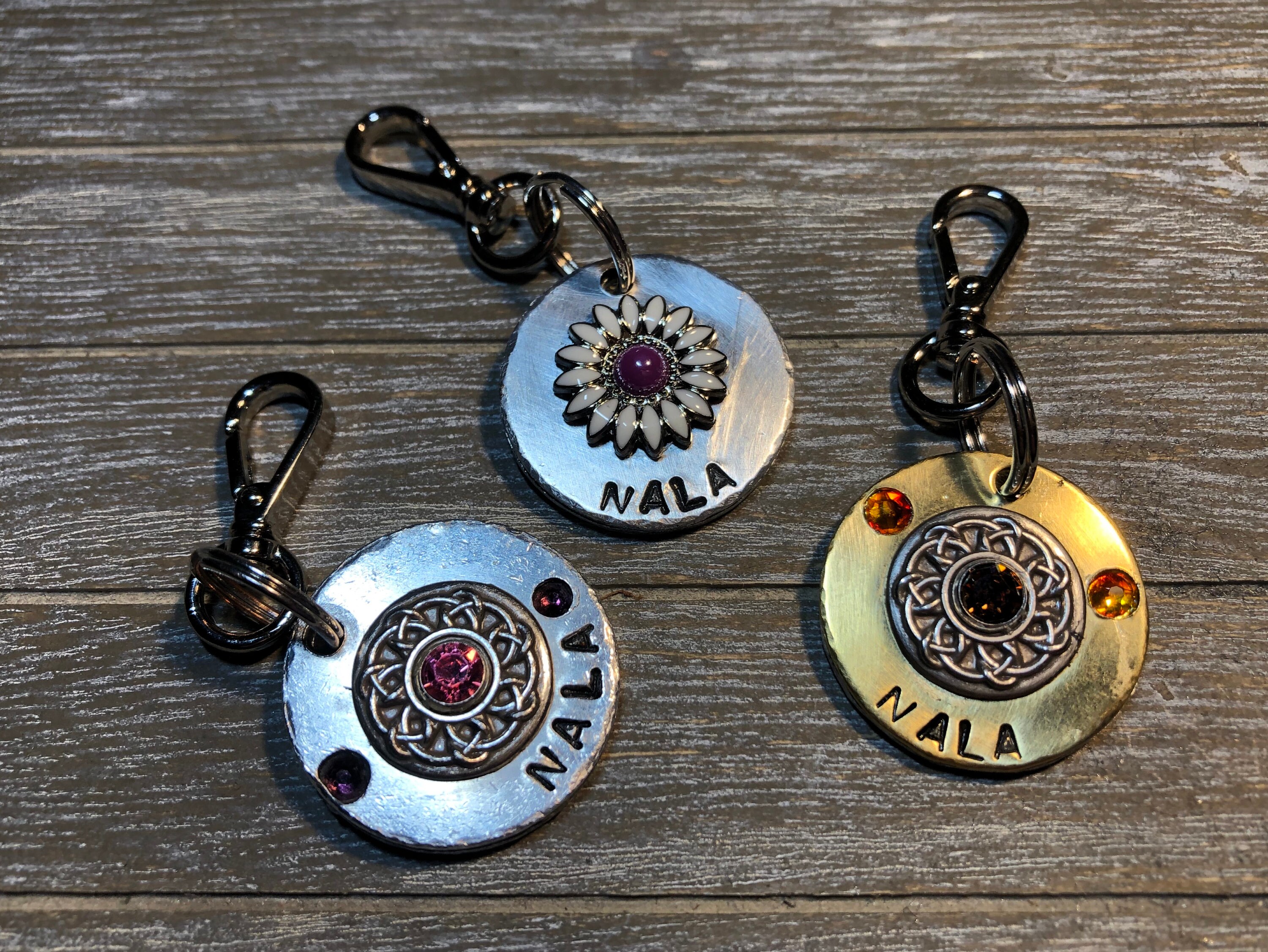 The Daisy Tag Hand-stamped Pet dog tag dog ID | Etsy