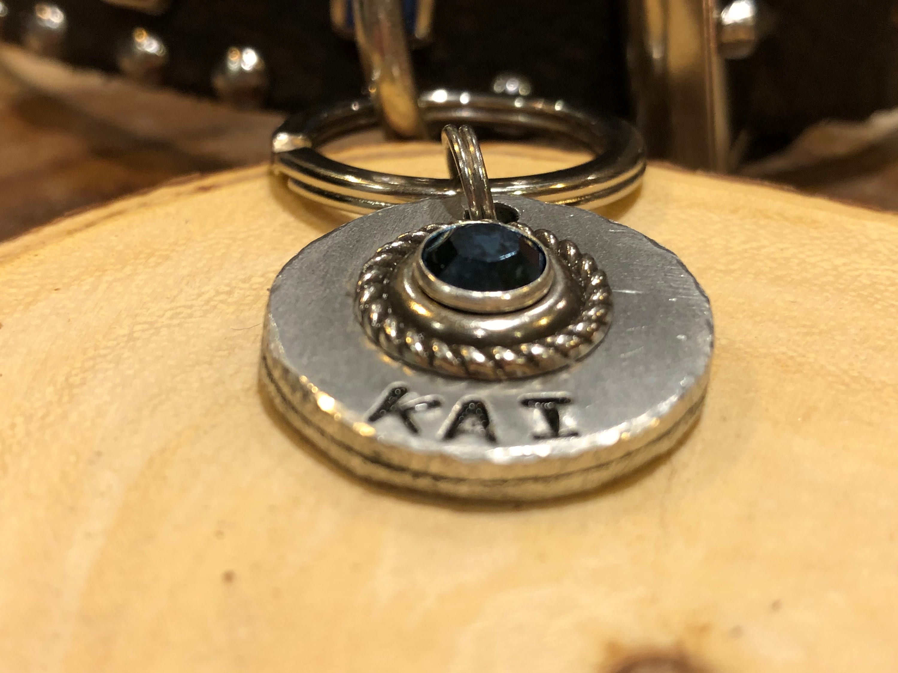 Swarovski Crystal Dog Tag – Hand Stamped Personalized Pet ID, Roped ...
