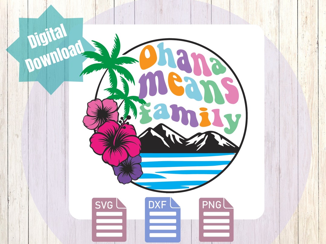 Ohana Means Family Retro Font Svg, Retro Park Svg, Ohana Polynesian Svg ...