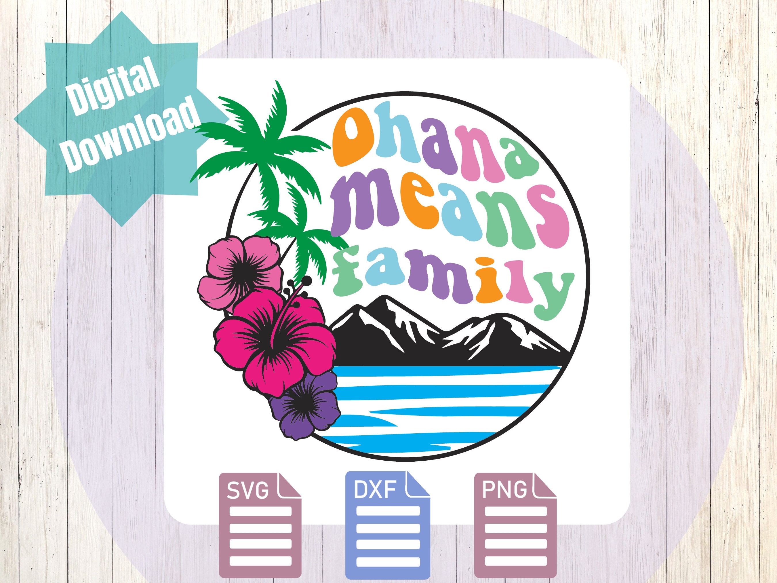 Ohana Means Family Retro Font Svg, Retro Park Svg, Ohana Polynesian Svg ...
