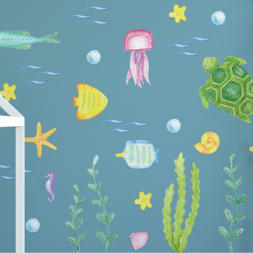 Underwater Wall Decals Sea Life Room Stickers Nautical - Etsy