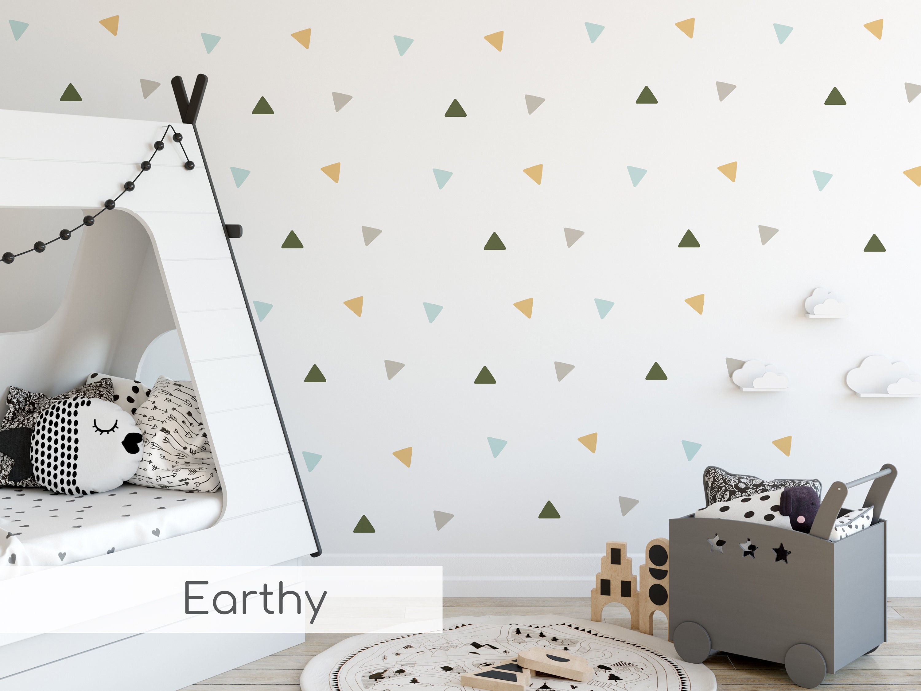 Hand Drawn Triangle Wall Decals Irregular Triangles Wall | Etsy