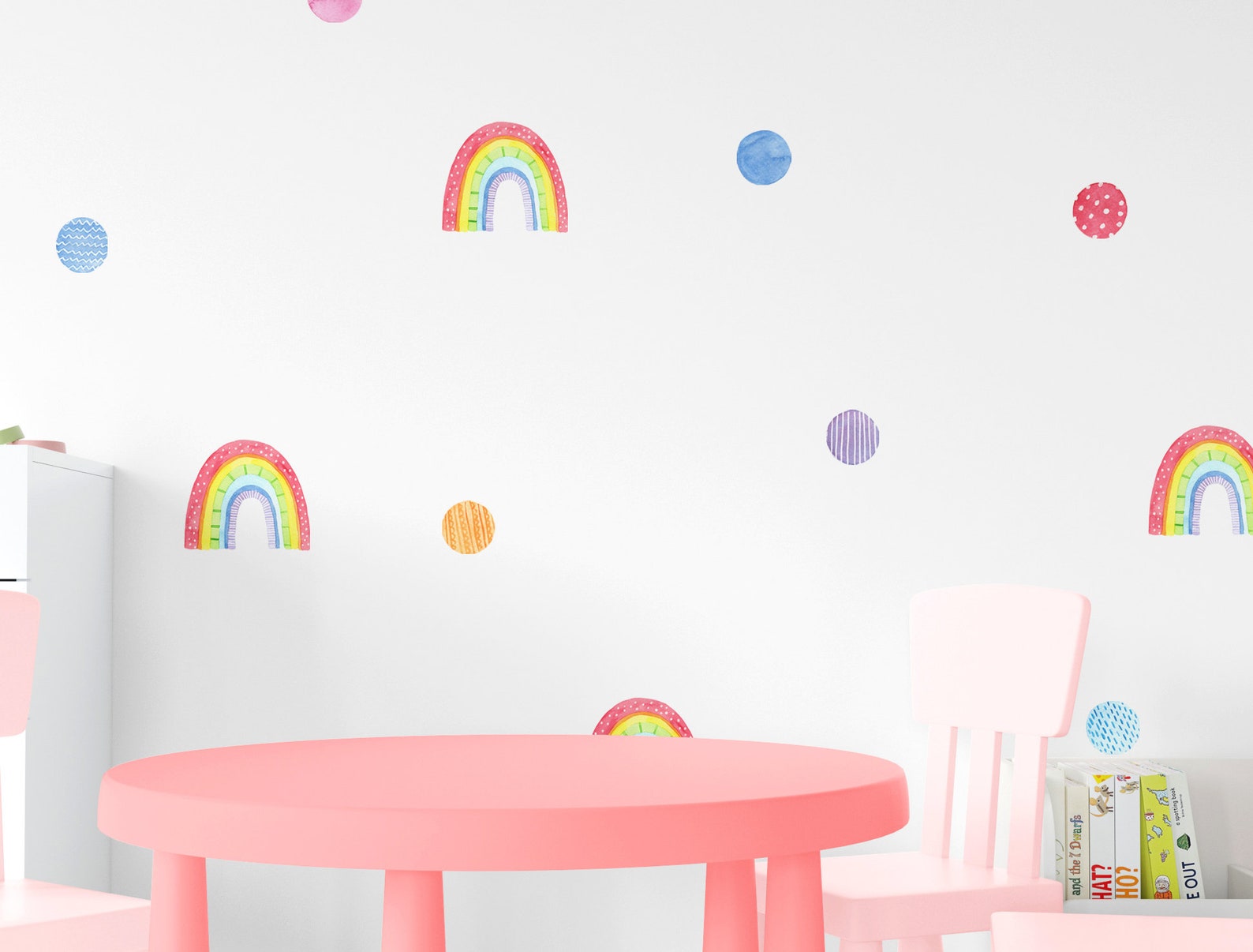 Watercolor Rainbow Wall Decals Bright Girl Room Stickers | Etsy UK