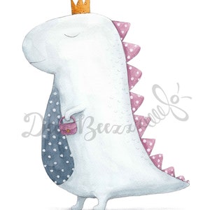 Cute Dragon Nursery Print for Girl Room Fairy Tale Kids Room - Etsy