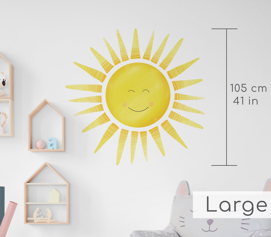 Cute Sun Wall Decal for Kids Room Nursery Sun Wall Stickers | Etsy