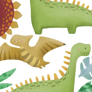 Cute Dinosaur Wall Decals for Kids Room, Dino Playroom Fabric Wall ...