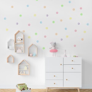 Rainbow Polka Dot Wall Decals, Pastel Girl Room Stickers, Rainbow Color ...