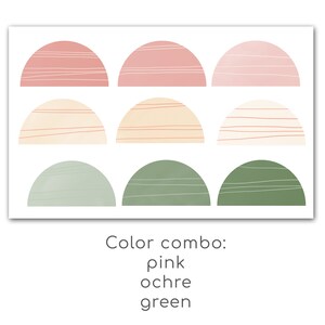 Semi Circle Wall Decals, Mid Century Style Fabric Wall Stickers ...