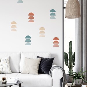 Semi Circle Wall Decals, Mid Century Style Fabric Wall Stickers ...