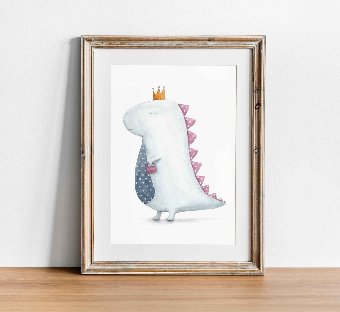 Cute Dragon Nursery Print for Girl Room Fairy Tale Kids Room - Etsy