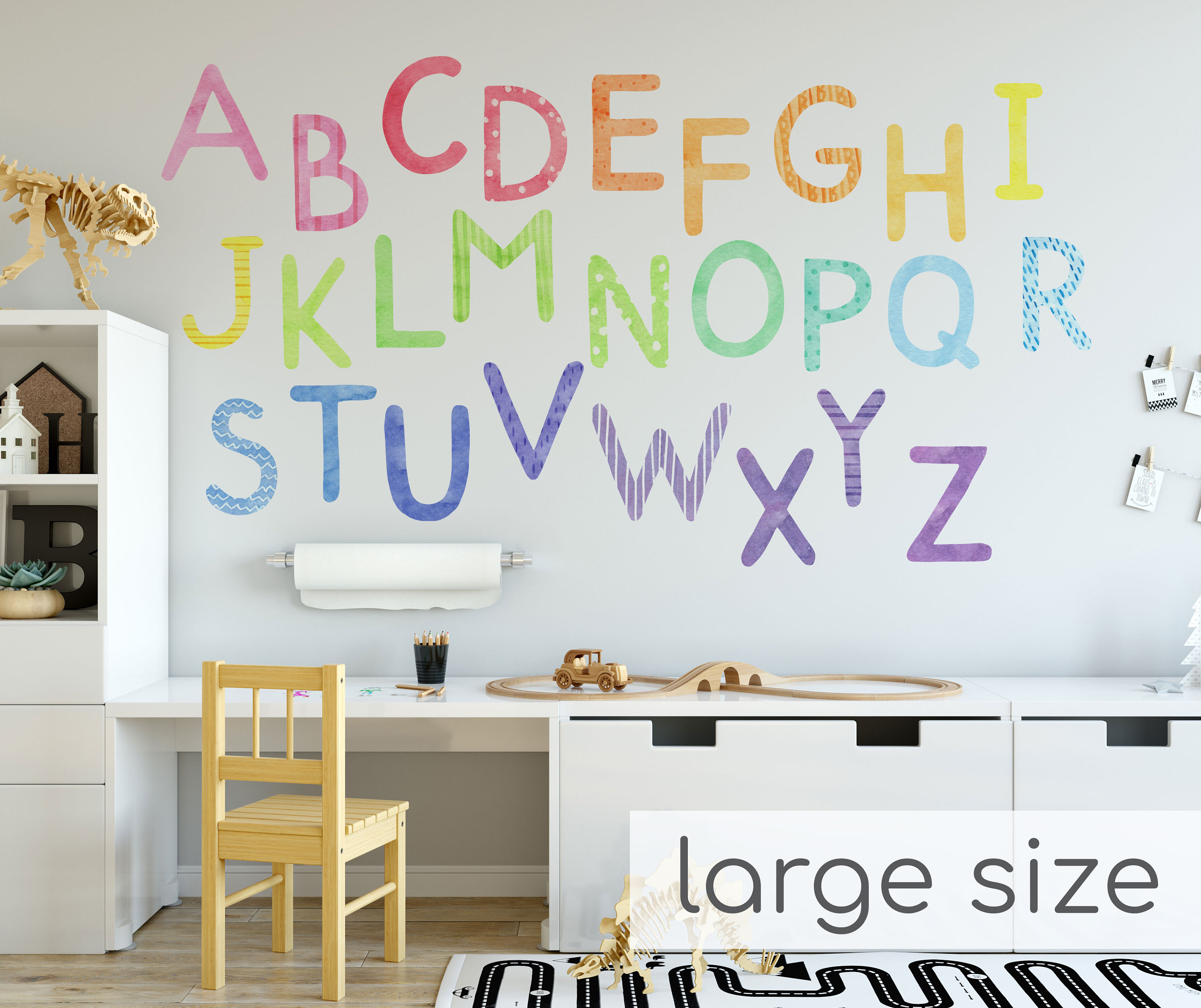 Watercolor ABC Wall Decals Uppercase Letters Fabric Wall - Etsy
