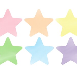 Rainbow Stars Wall Decals, Pastel Girl Room Stickers, Rainbow Color ...