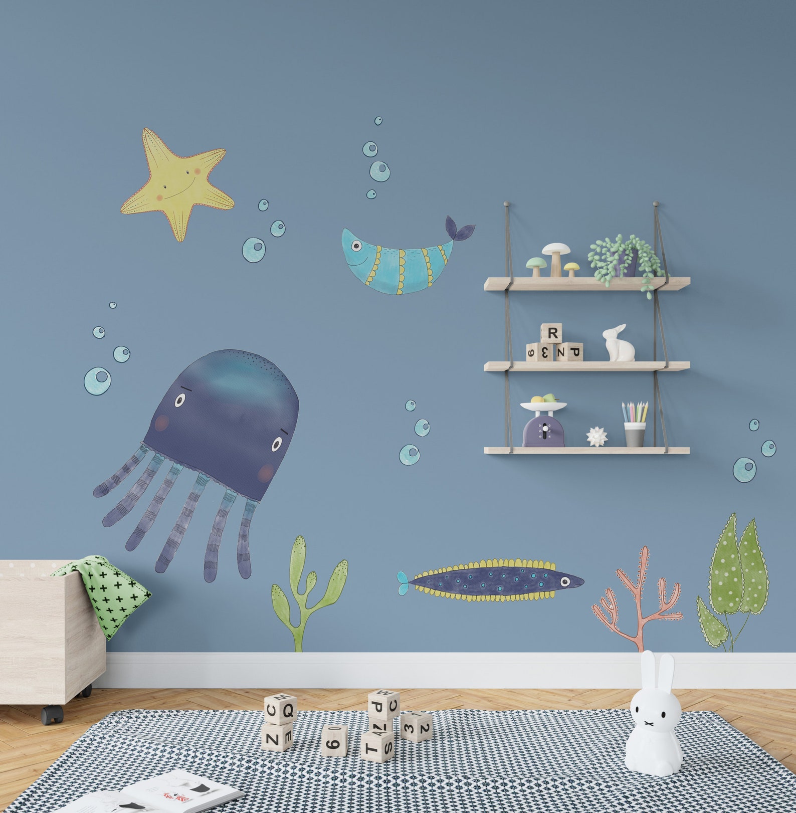 Underwater Wall Decals Sea Life Room Stickers Nautical - Etsy