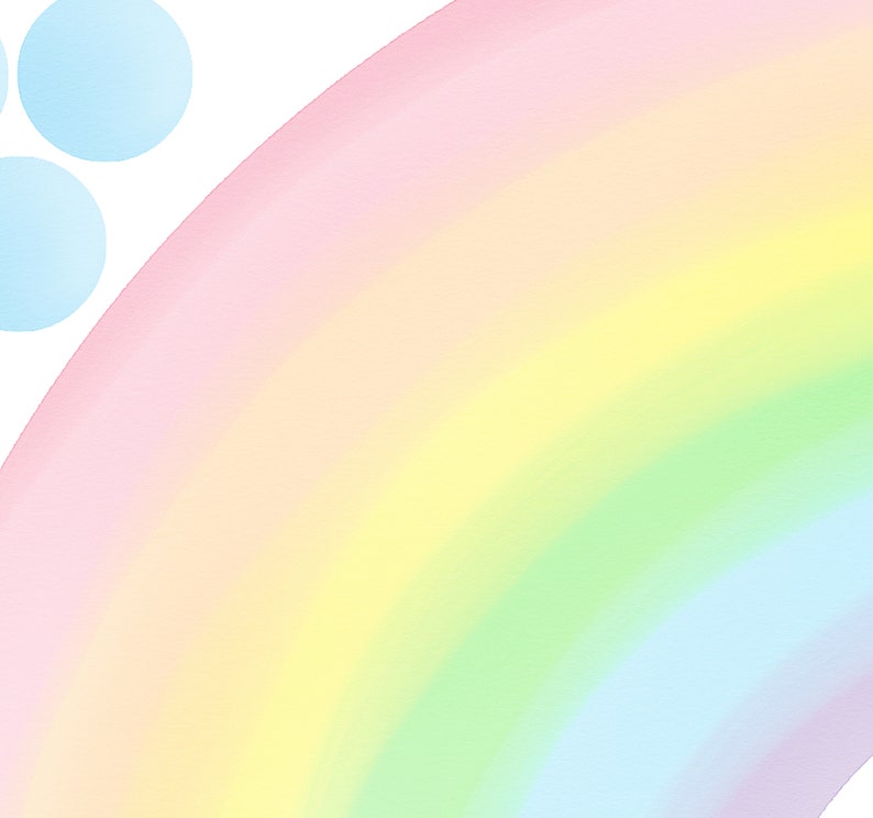 Rainbow Wall Decals Pastel Girl Room Stickers Rainbow and | Etsy