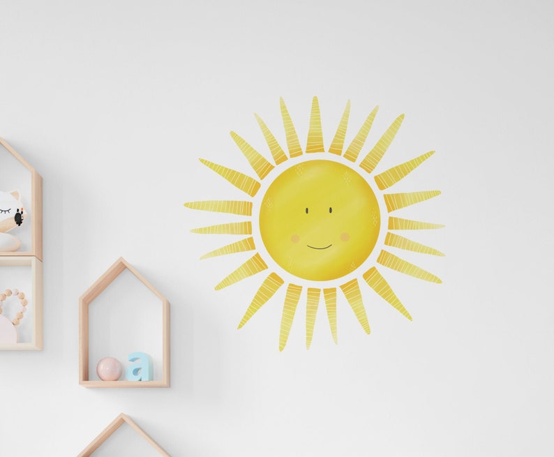 Cute Sun Wall Decal for Kids Room, Nursery Sun Wall Stickers, Sun Wall ...