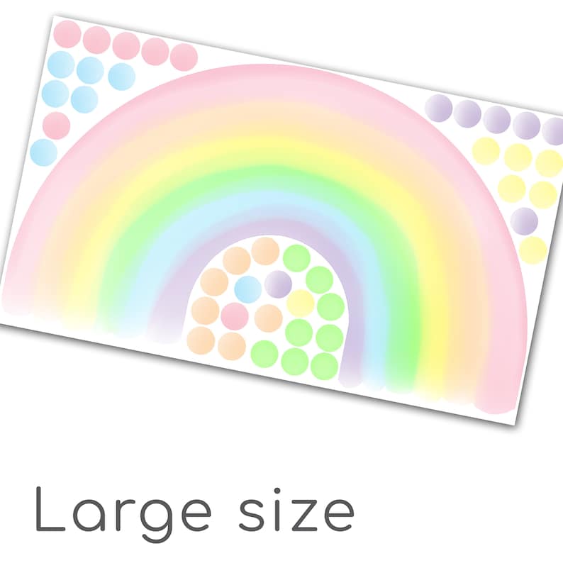 Rainbow Wall Decals Pastel Girl Room Stickers Rainbow and | Etsy