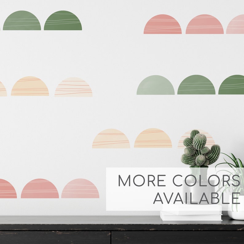 Semi Circle Wall Decals Mid Century Style Fabric Wall | Etsy