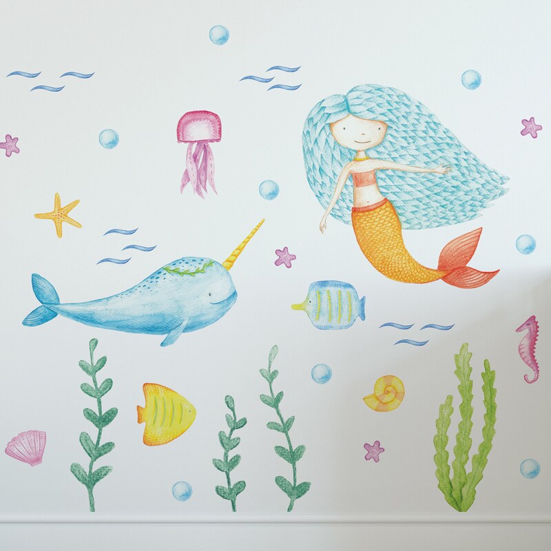 Mermaid Wall Decals - Etsy