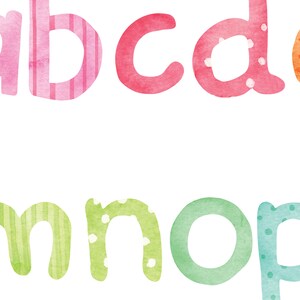Watercolor Letters Wall Decals, Lowercase ABC Fabric Wall Stickers ...