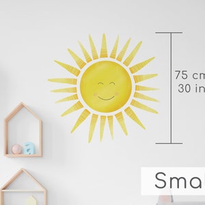 Cute Sun Wall Decal for Kids Room, Nursery Sun Wall Stickers, Sun Wall ...