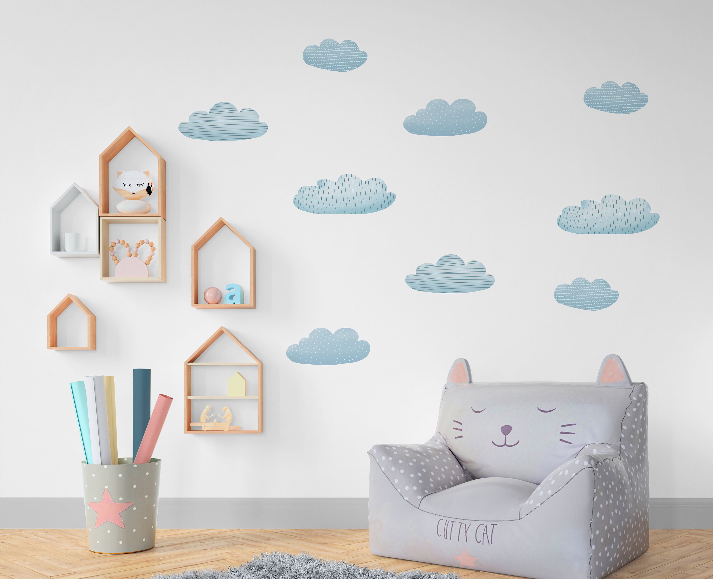 Cloud Wall Decals for Kids Room Nursery Clod Wall Stickers - Etsy