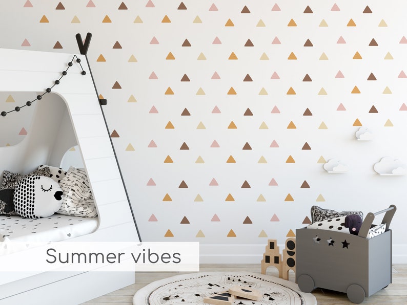 Hand Drawn Triangle Wall Decals Irregular Triangles Wall | Etsy