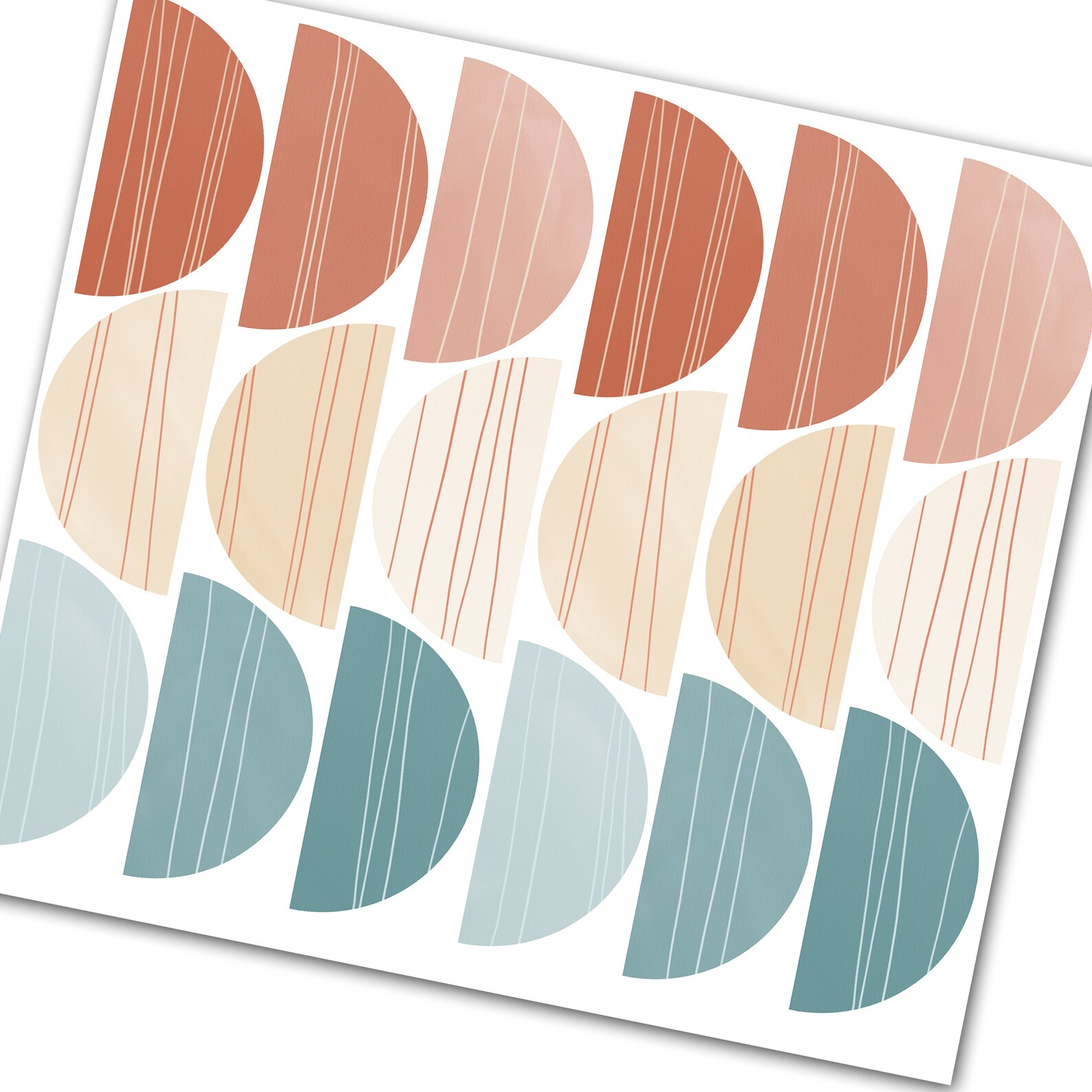 Semi Circle Wall Decals Mid Century Style Fabric Wall - Etsy