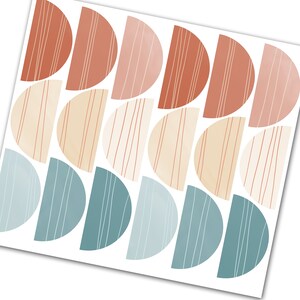 Semi Circle Wall Decals, Mid Century Style Fabric Wall Stickers ...