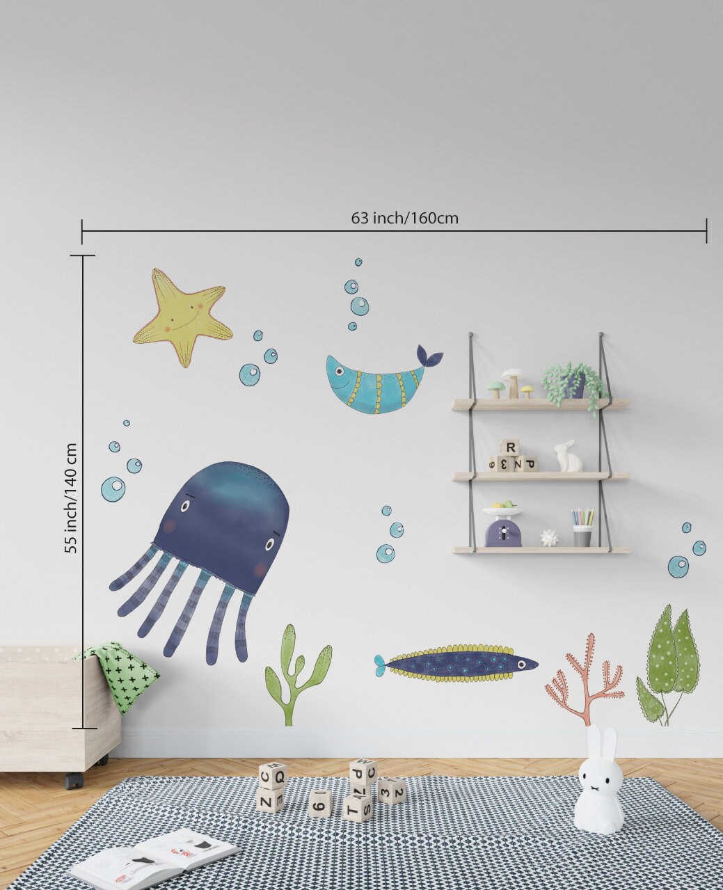 Underwater Wall Decals Sea Life Room Stickers Nautical - Etsy