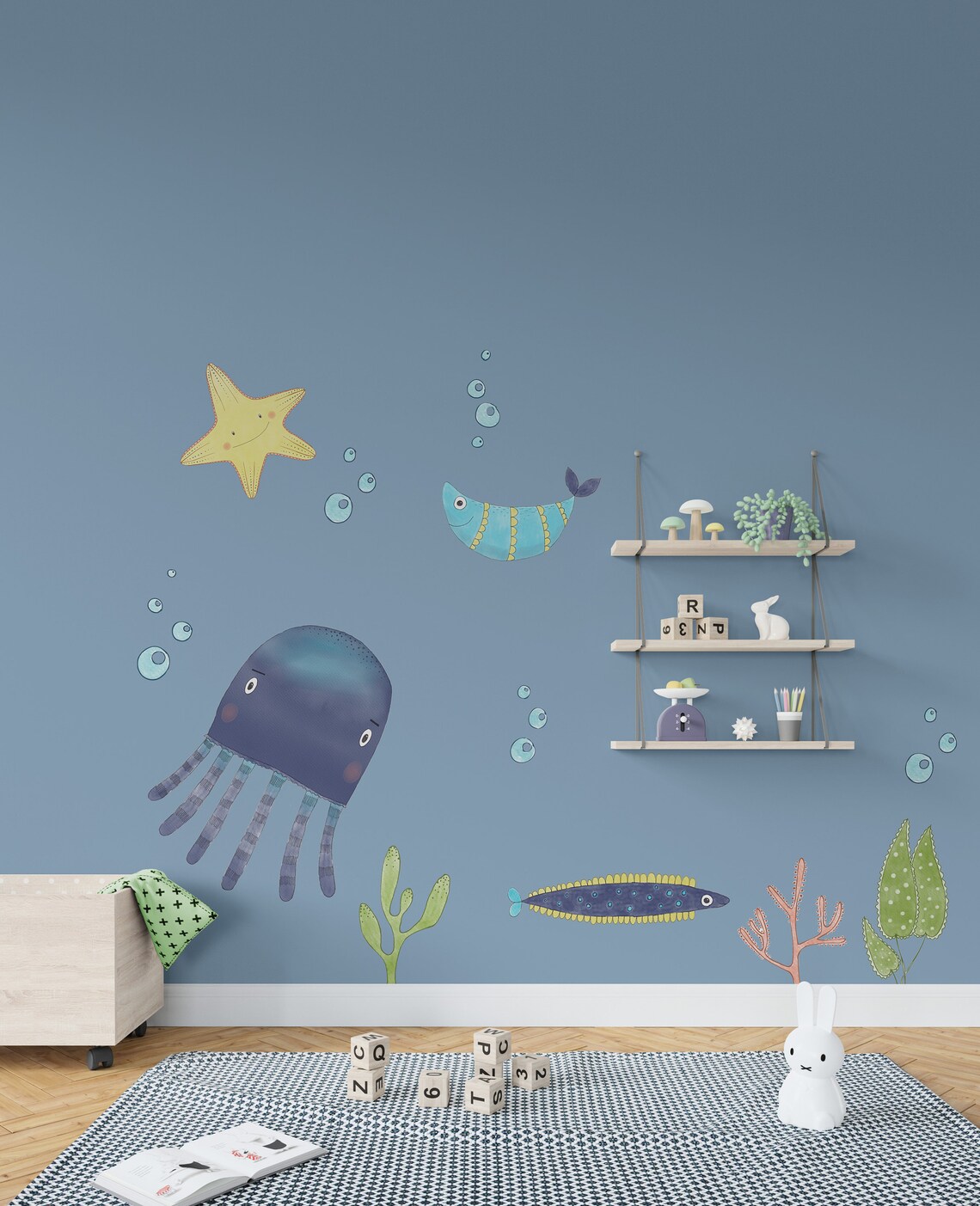 Underwater Wall Decals Sea Life Room Stickers Nautical - Etsy