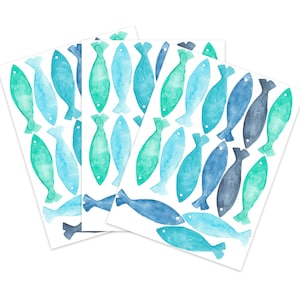 Fish Wall Decals, Blue Underwater Kids Room Stickers, Nautical Nursery ...