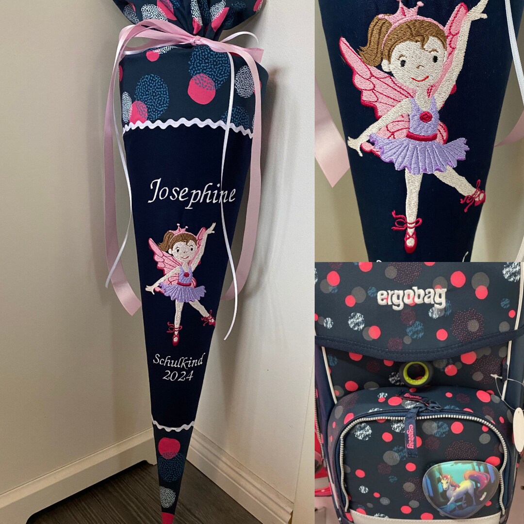 School Cone Fabric Fairy Wings Glitter Matching the Ergobag School Bag - Etsy