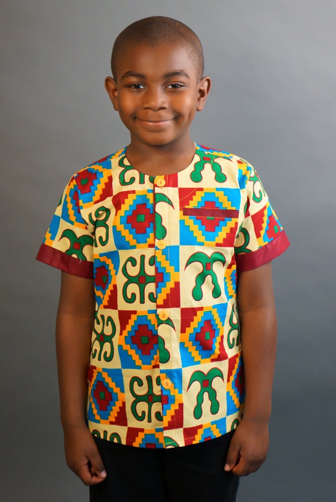 African Print Boy Shirt, African Shirt, Dashiki Shirt, Kwanzaa Shirt ...