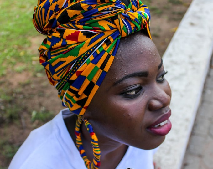 African Head Wrap Only Sankofa Wrap, Ankara Head Wrap, African Scarves ...