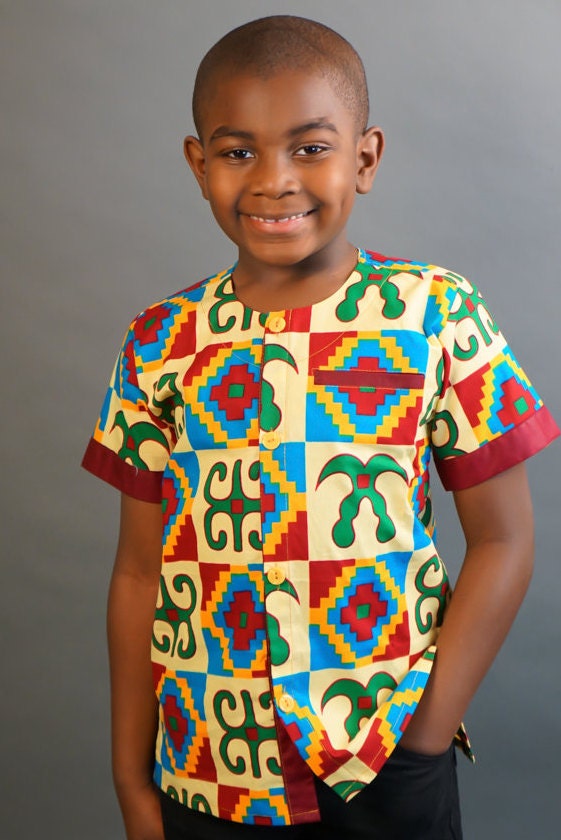 African Print Boy Shirt, African Shirt, Dashiki Shirt, Kwanzaa Shirt ...