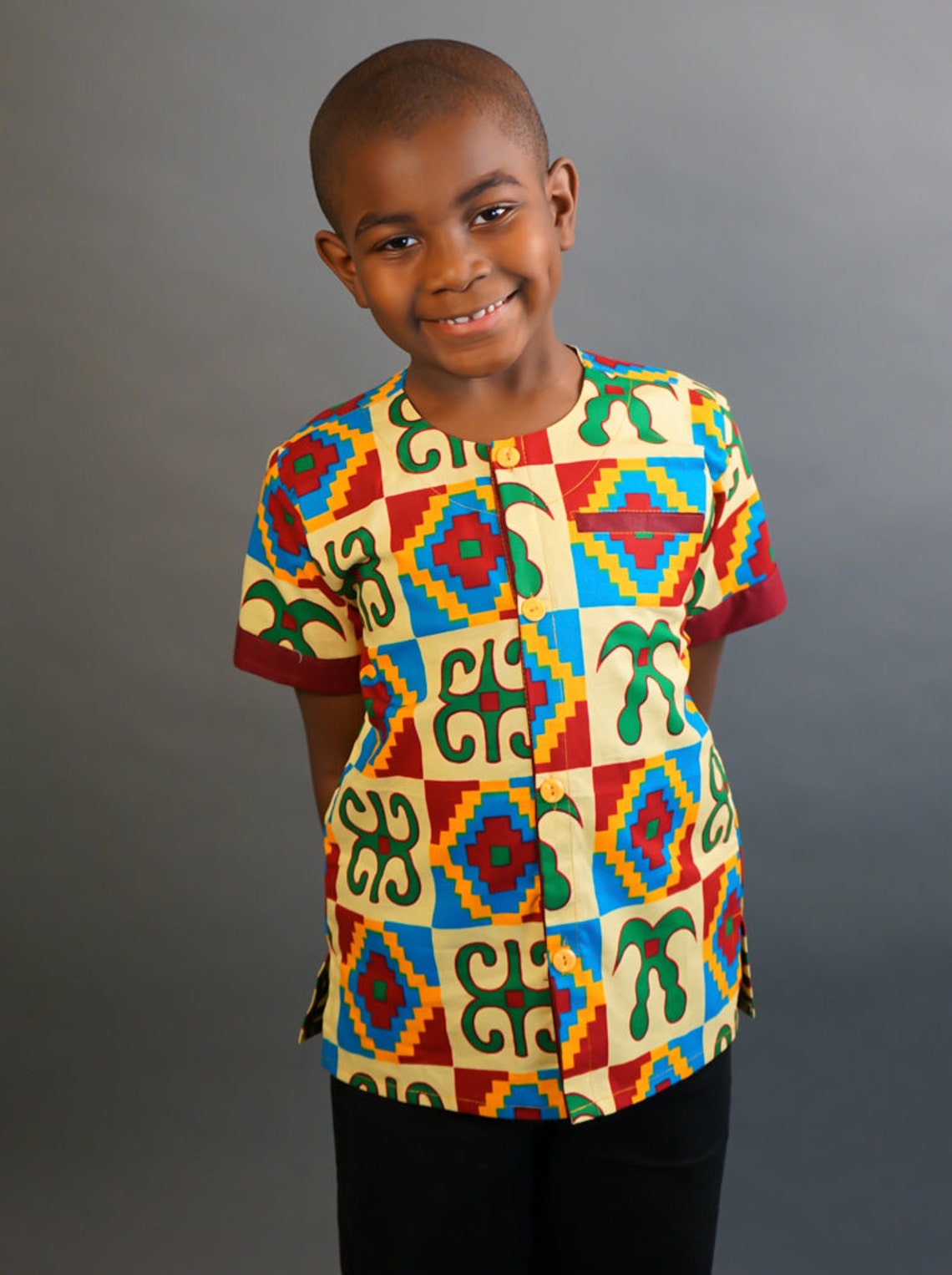 African Print Boy Shirt, African Shirt, Dashiki Shirt, Kwanzaa Shirt ...