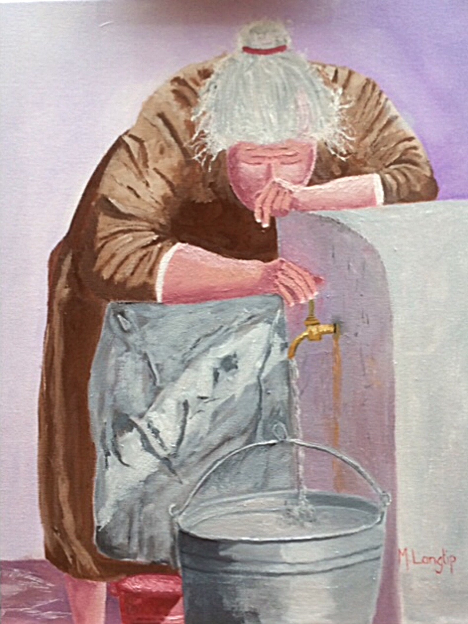 The Burden, Old Lady, Oil Painting,original Art, Australian Artist ...