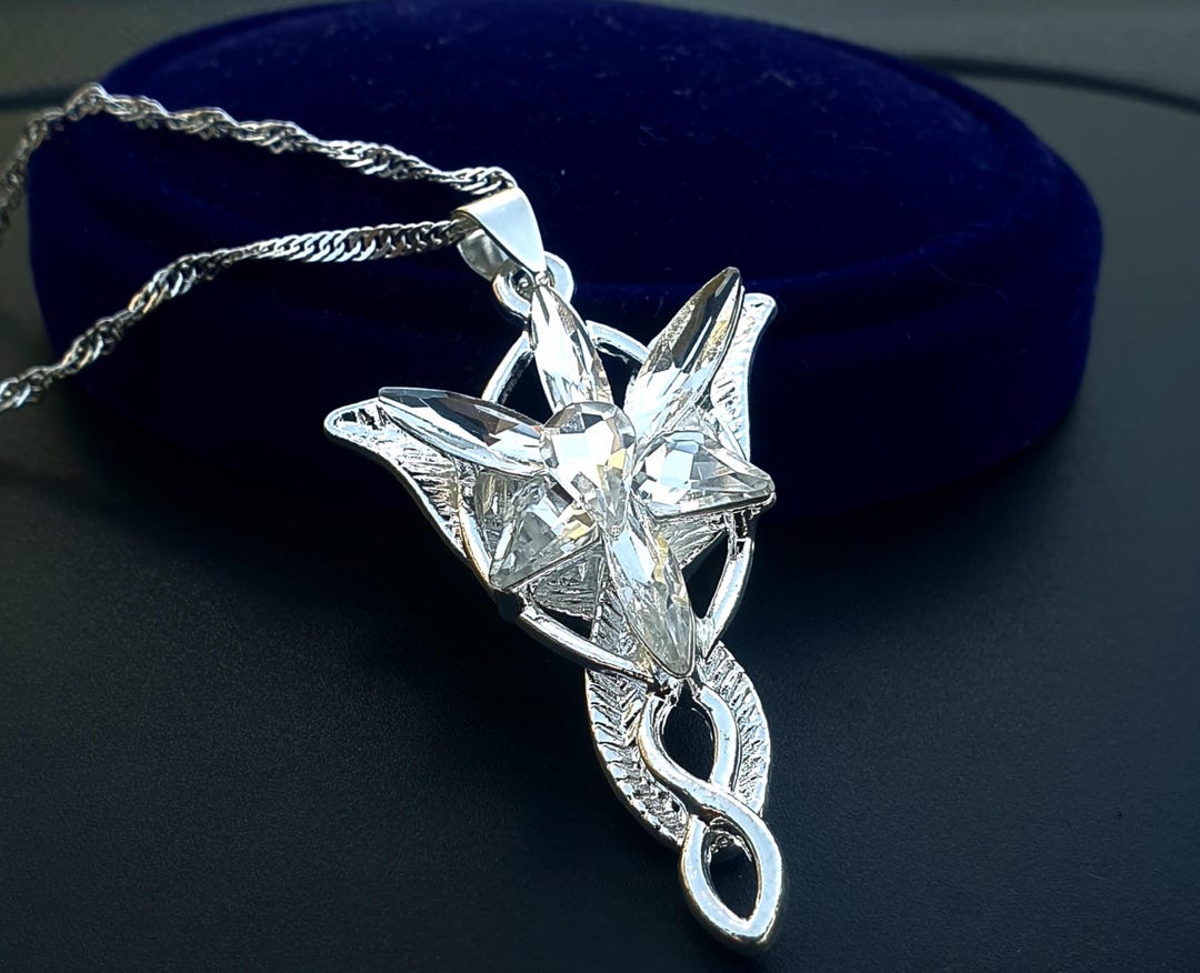 Arwen Evenstar Necklace: Crystal Cubic Zirconia Silver Pendant - Etsy