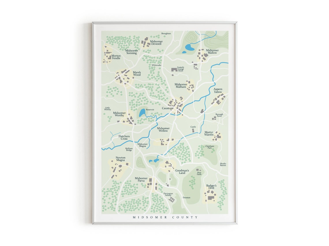 Midsomer Murders Locations Map Poster High Quality Print - Etsy