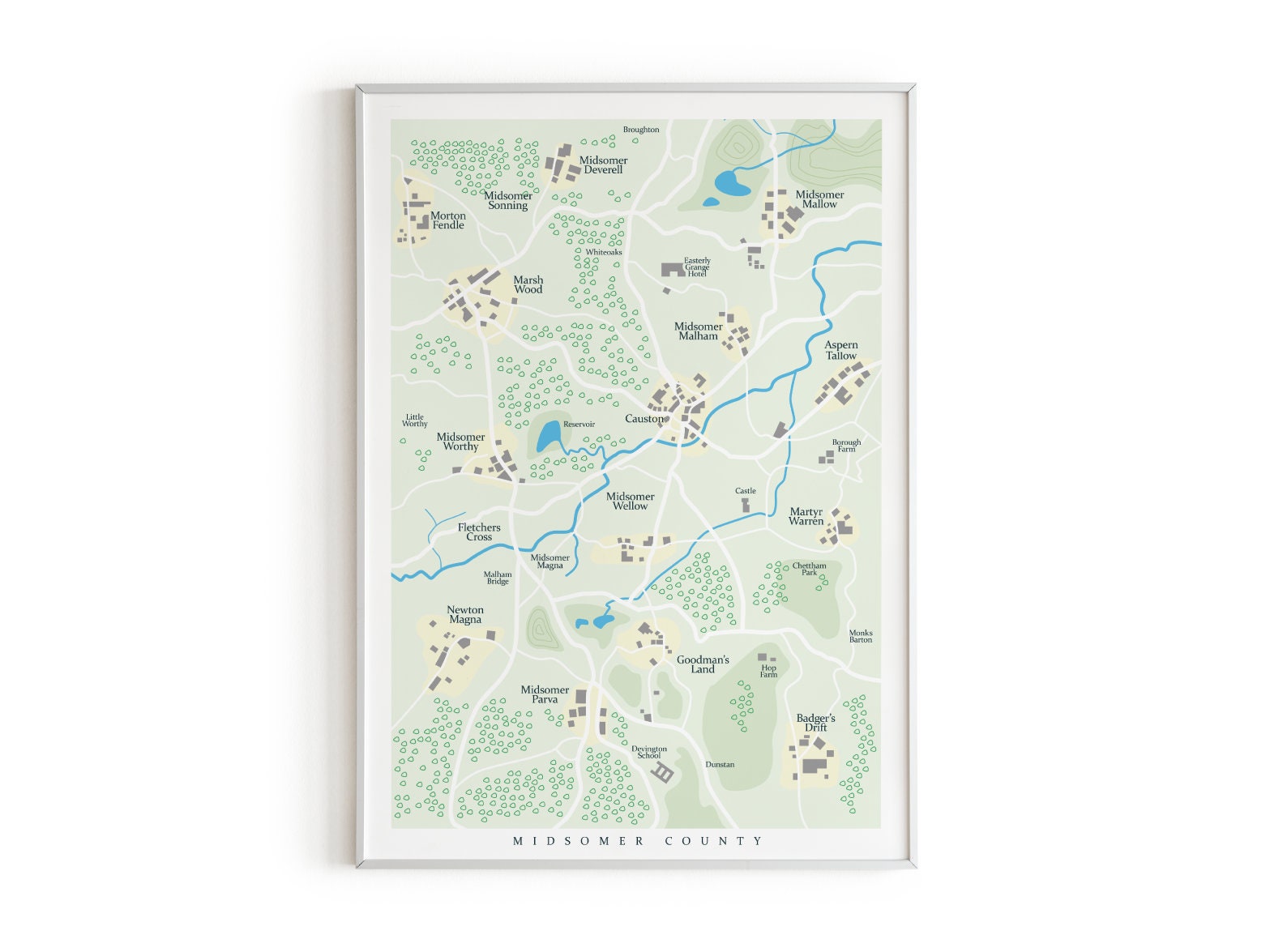 Midsomer Murders Locations Map Poster High Quality Print - Etsy UK