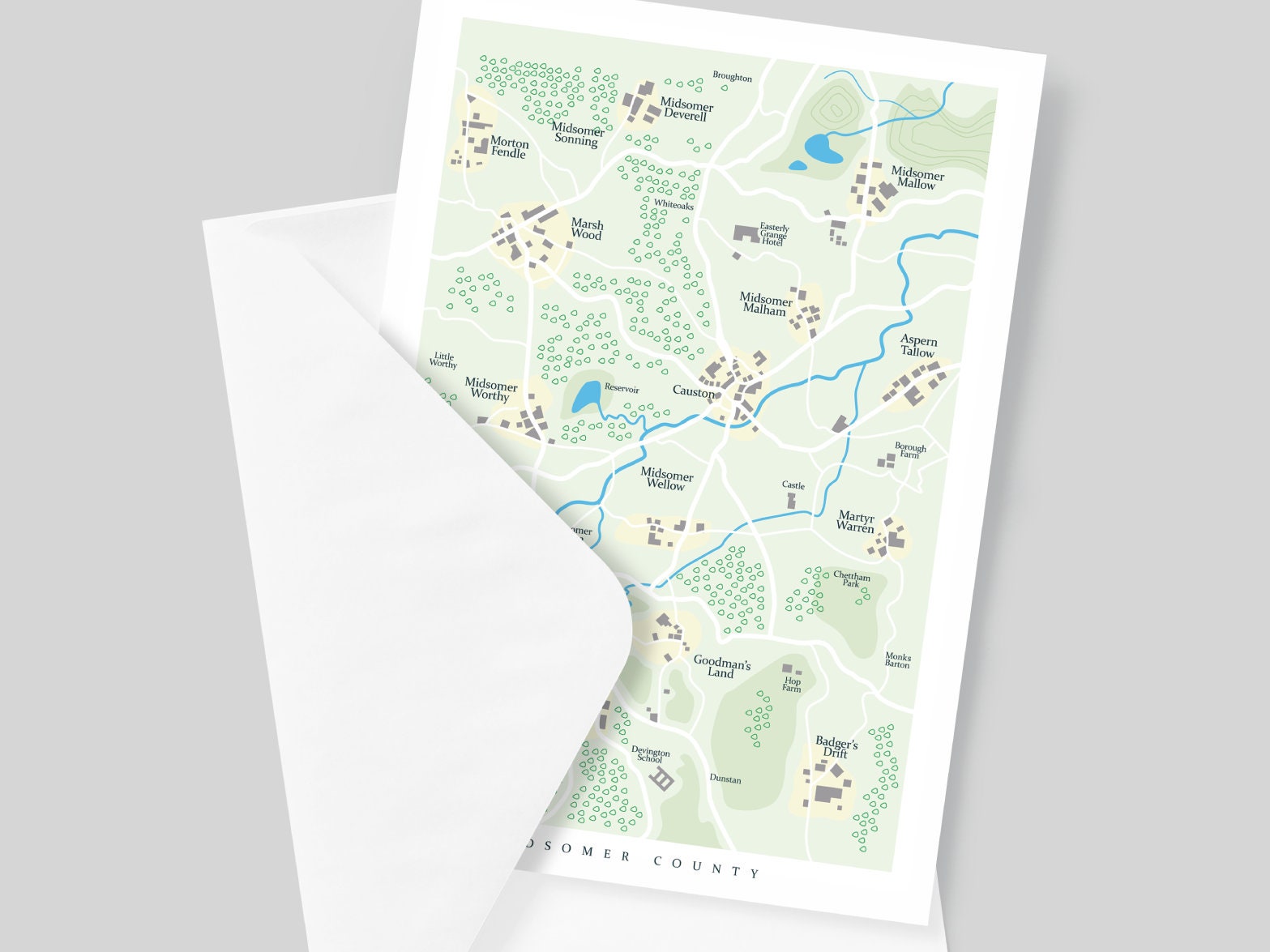 Midsomer Murders Locations Map Greetings Card A5 350gsm - Etsy UK