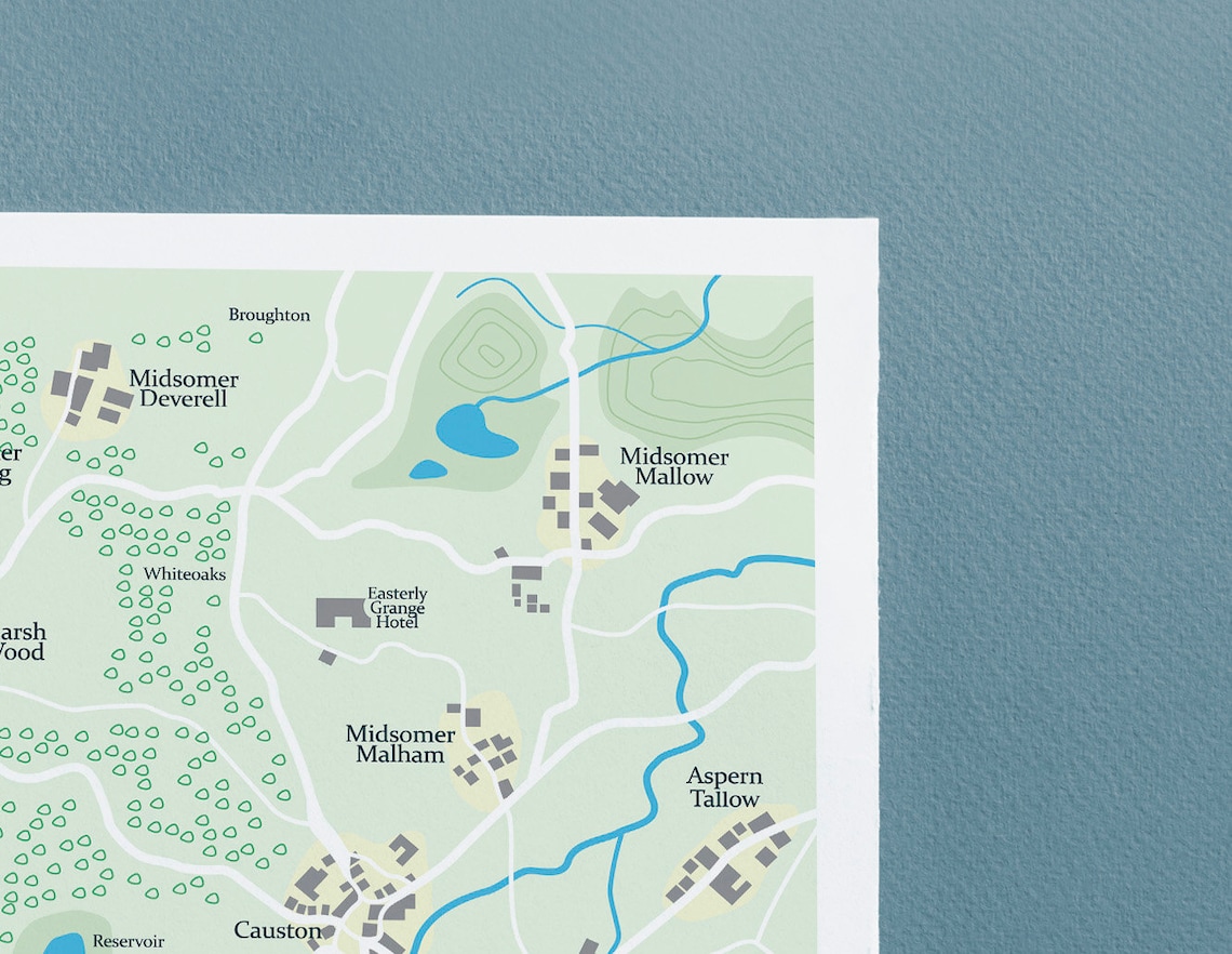 Midsomer Murders Locations Map Poster High Quality Print | Etsy